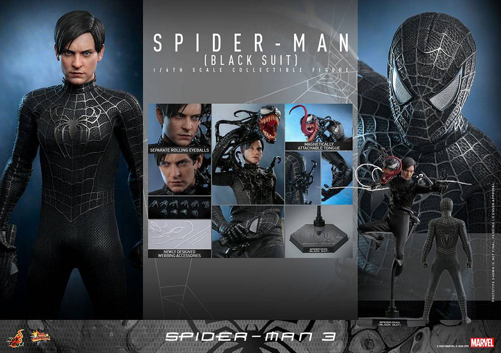 Movie Masterpiece: Spider-Man 3: 1/6 Spider-Man (Black Suit) Fully ...
