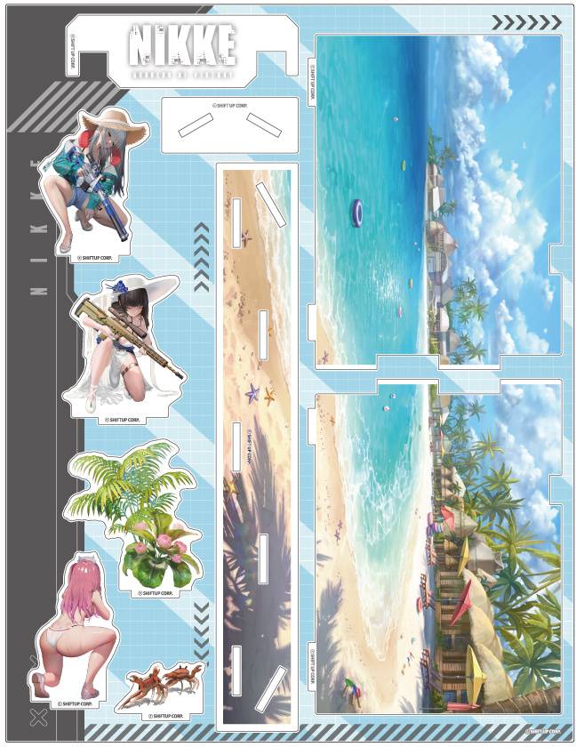 Nikke Goddess of Victory: Diorama Acrylic - Summer - Troop 01 [Algernon Product] - Nin-Nin-Game.com