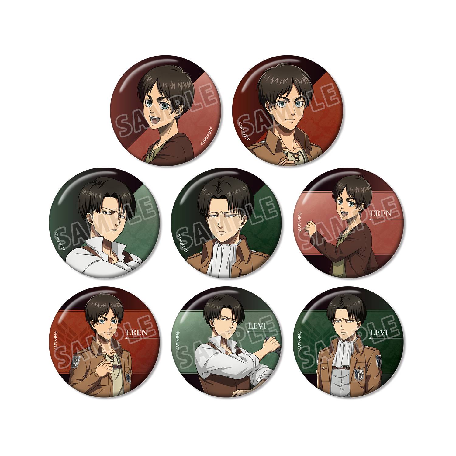Attack On Titan: Trading Can Badge (Past & Present Ver.) (8 Packs Box ...