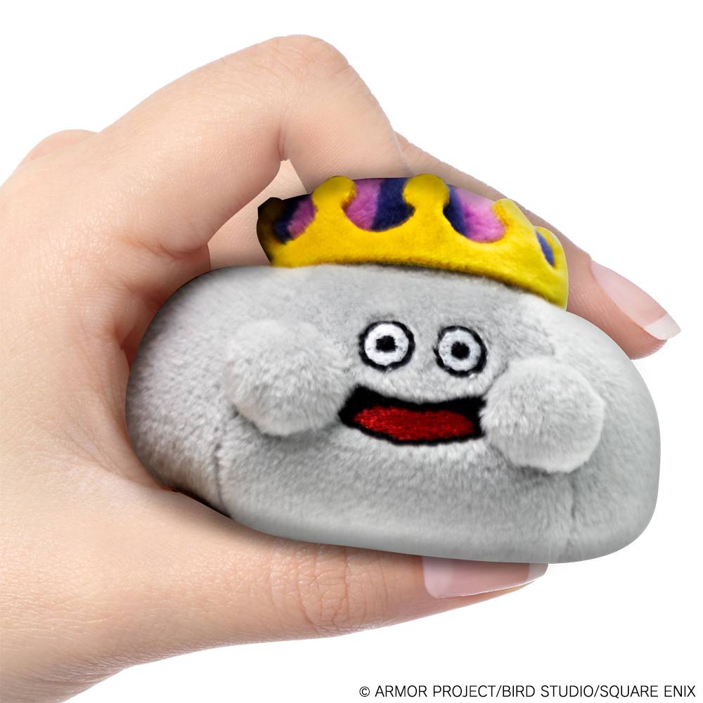 Dragon Quest: Smile Slime Squeeze it! Plushie - Metal King Slime ...