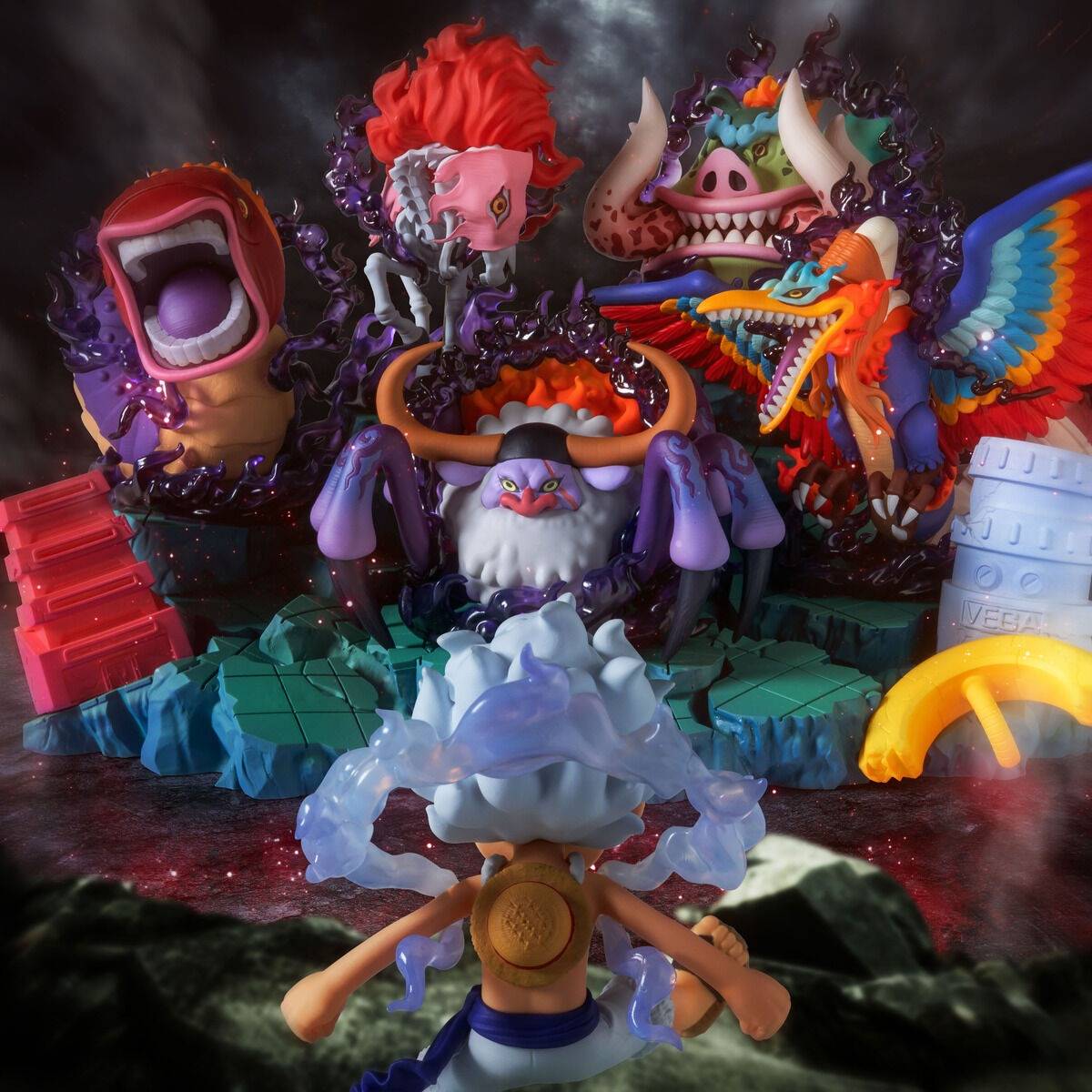 One Piece: World Collectible Figure PREMIUM - Luffy vs Five Elders (Set ...