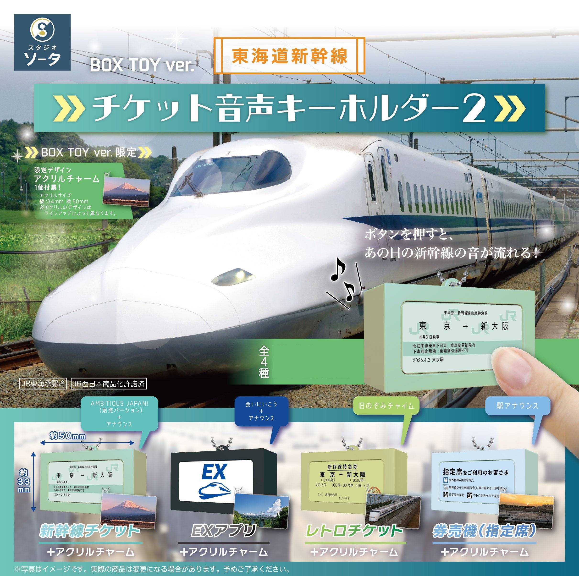 Tokaido Shinkansen: Ticket Voice Keychain Collection Vol.2 (4 Packs Box ...