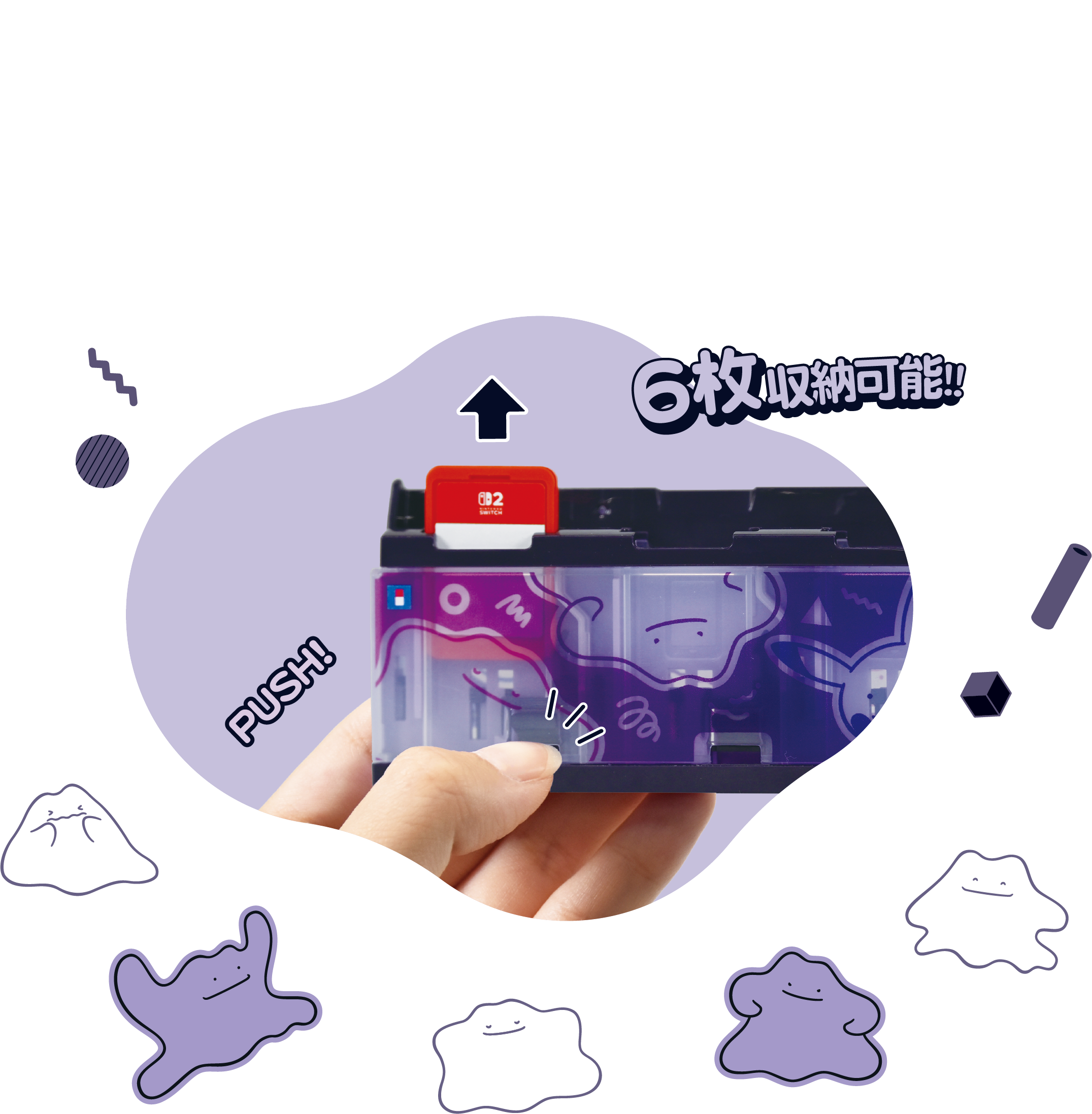 Nintendo Switch 2: Pokémon Ditto - Push Card Case - 6 Card Pockets ...