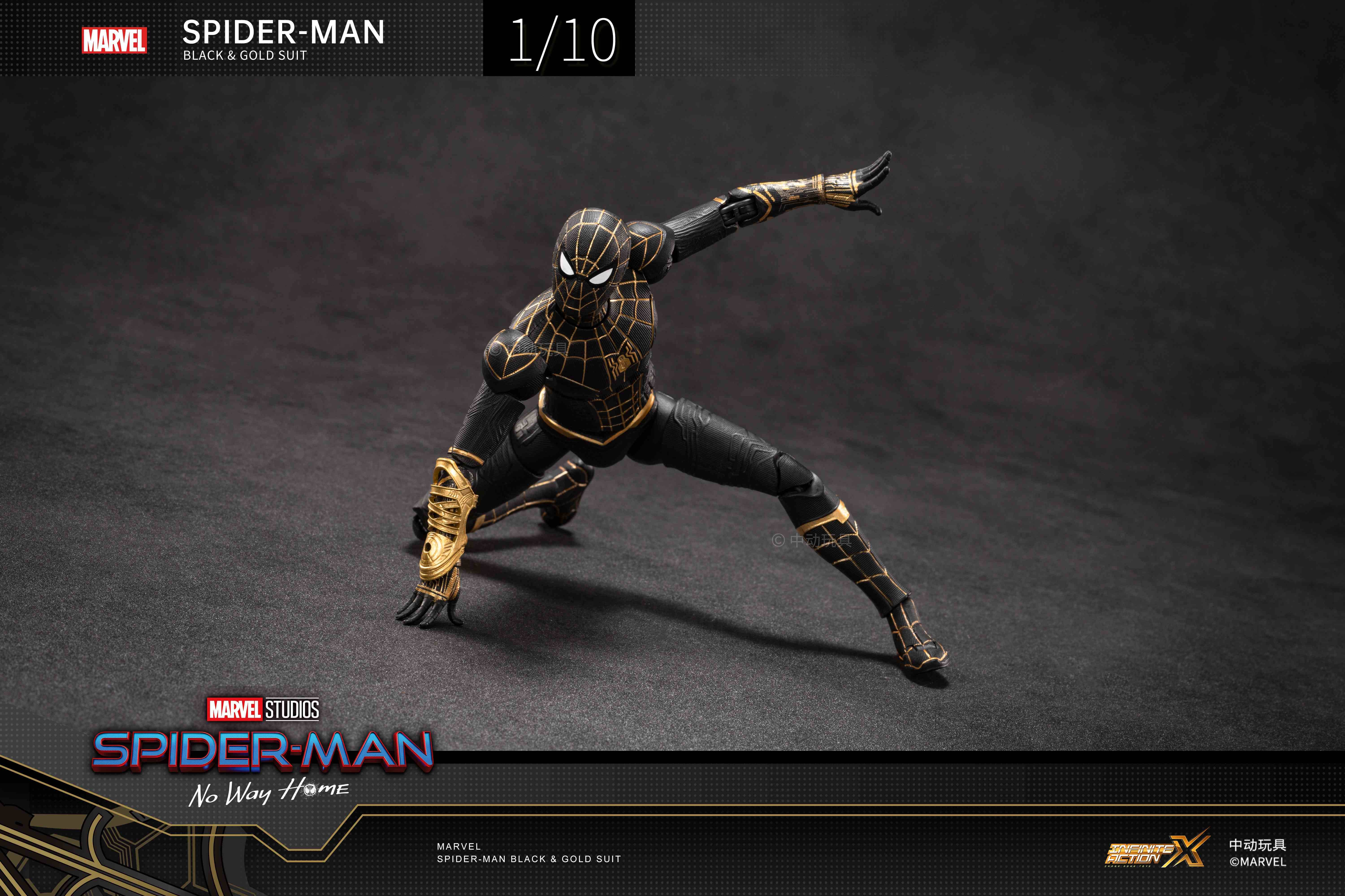 Spider-Man No Way Home: Black & Gold Suit Ver. - 7-inch MARVEL Action ...