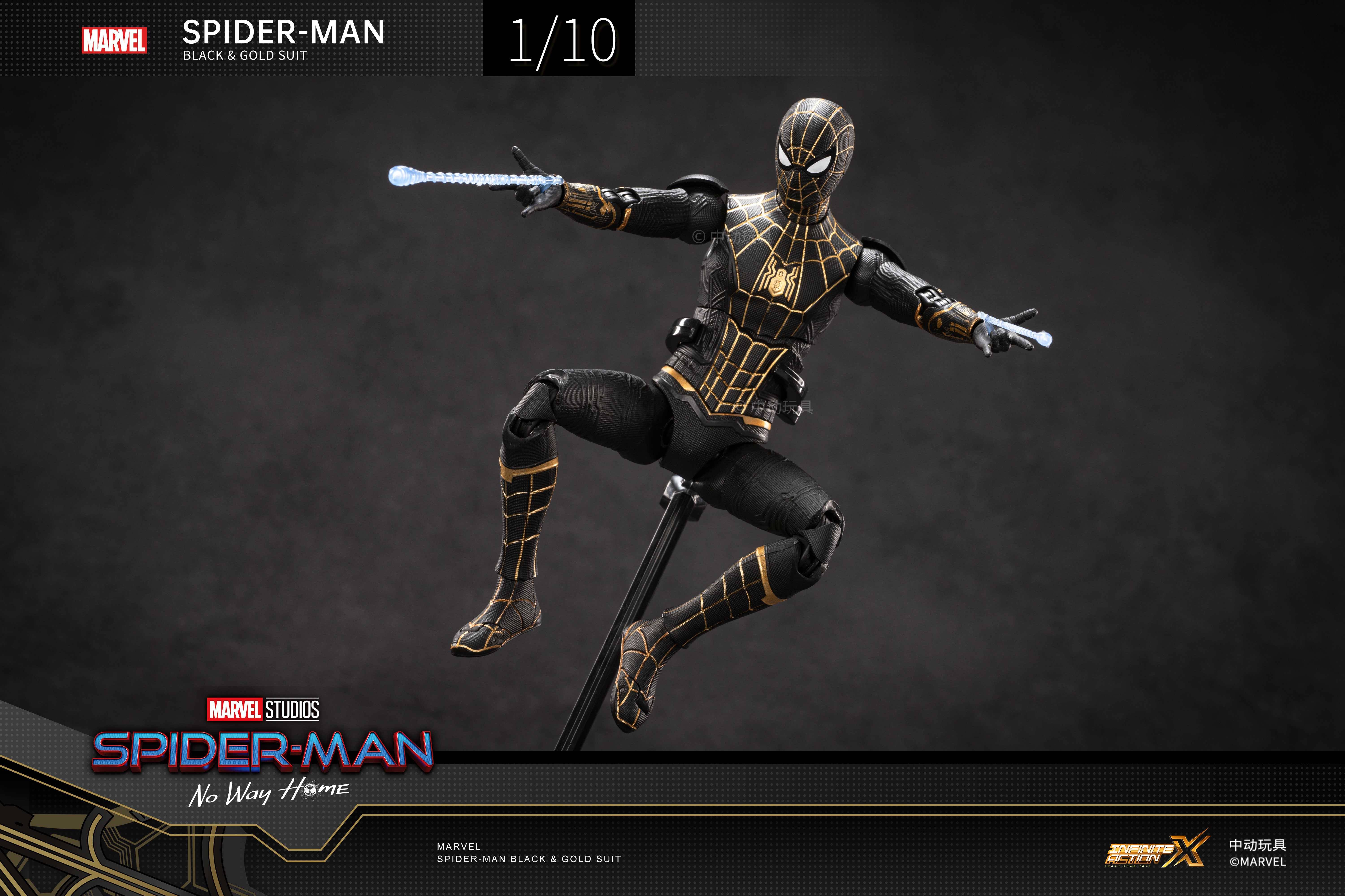 Spider-Man No Way Home: Black & Gold Suit Ver. - 7-inch MARVEL Action ...