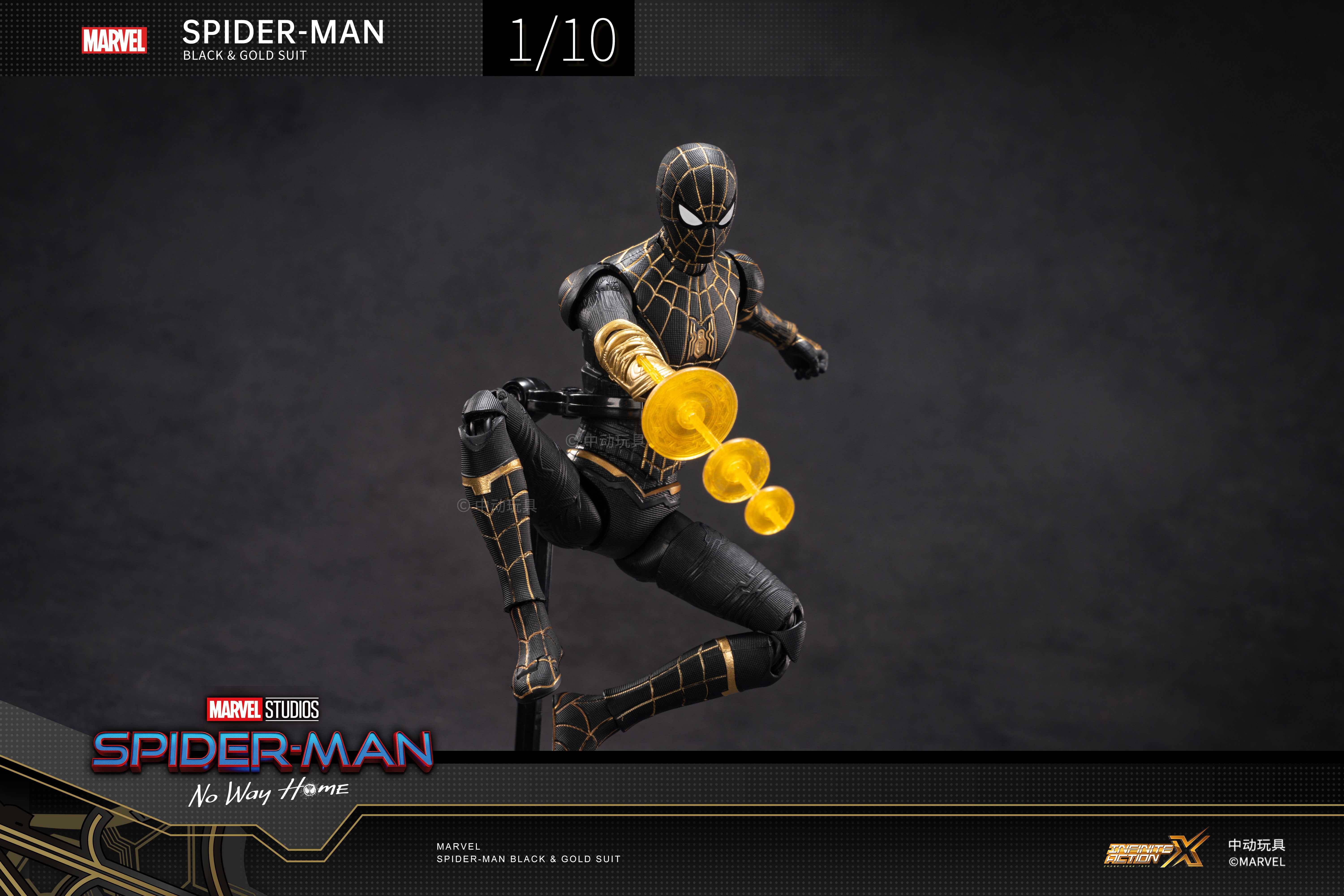 Spider-Man No Way Home: Black & Gold Suit Ver. - 7-inch MARVEL Action ...